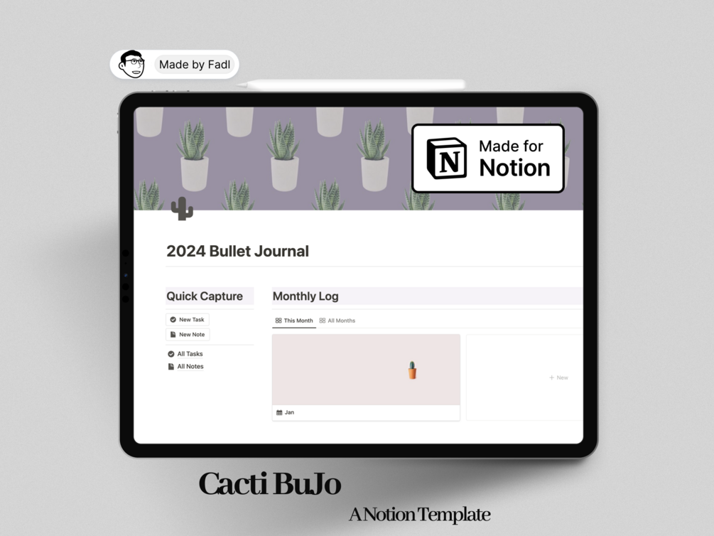 Cacti BuJo - Bullet Journal For Notion