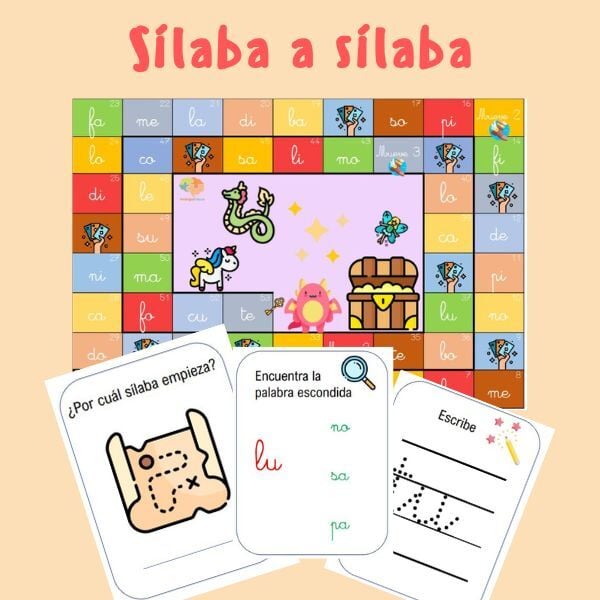 Sílaba a sílaba juego lectoescritura