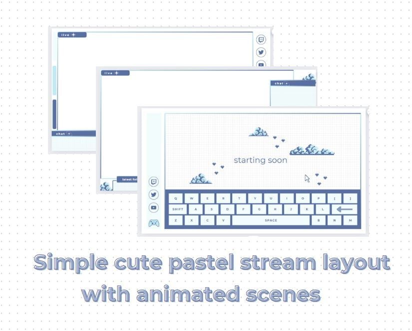 Pastel Stream layout in blue