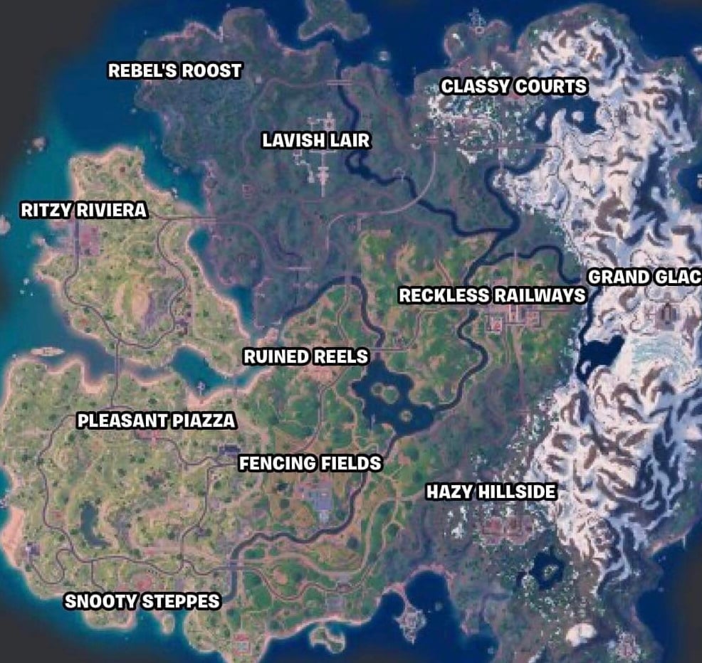 Fortnite drop map - Grand Glacier