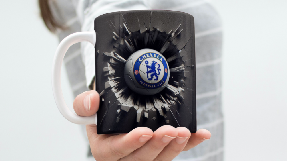 3D Effect Chelsea Logo Mug Wrap - Sublimation Design for 11 oz & 15 oz ...