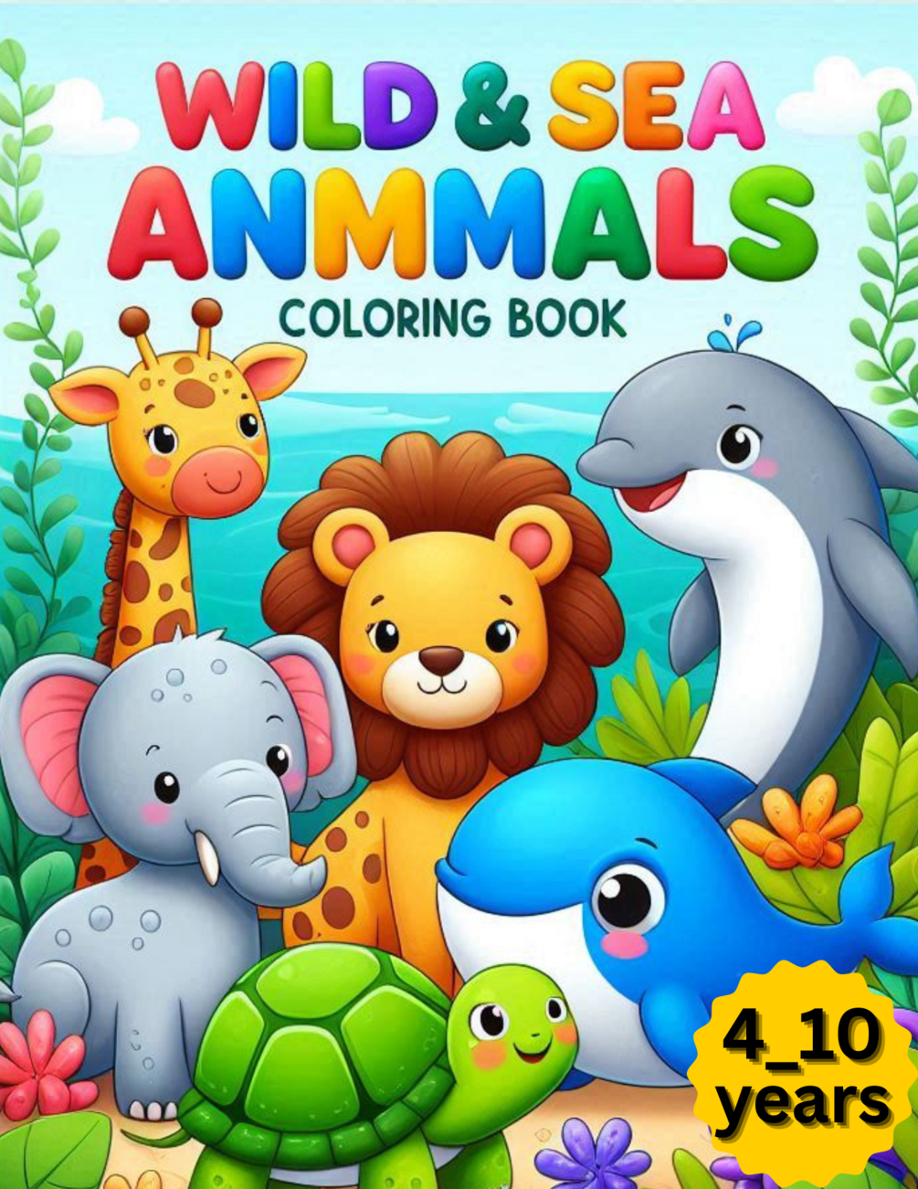 Wild and sea coloring book