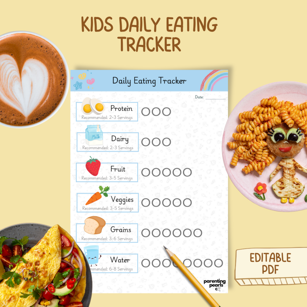 Kids Daily Eating Tracker (Editable PDF)