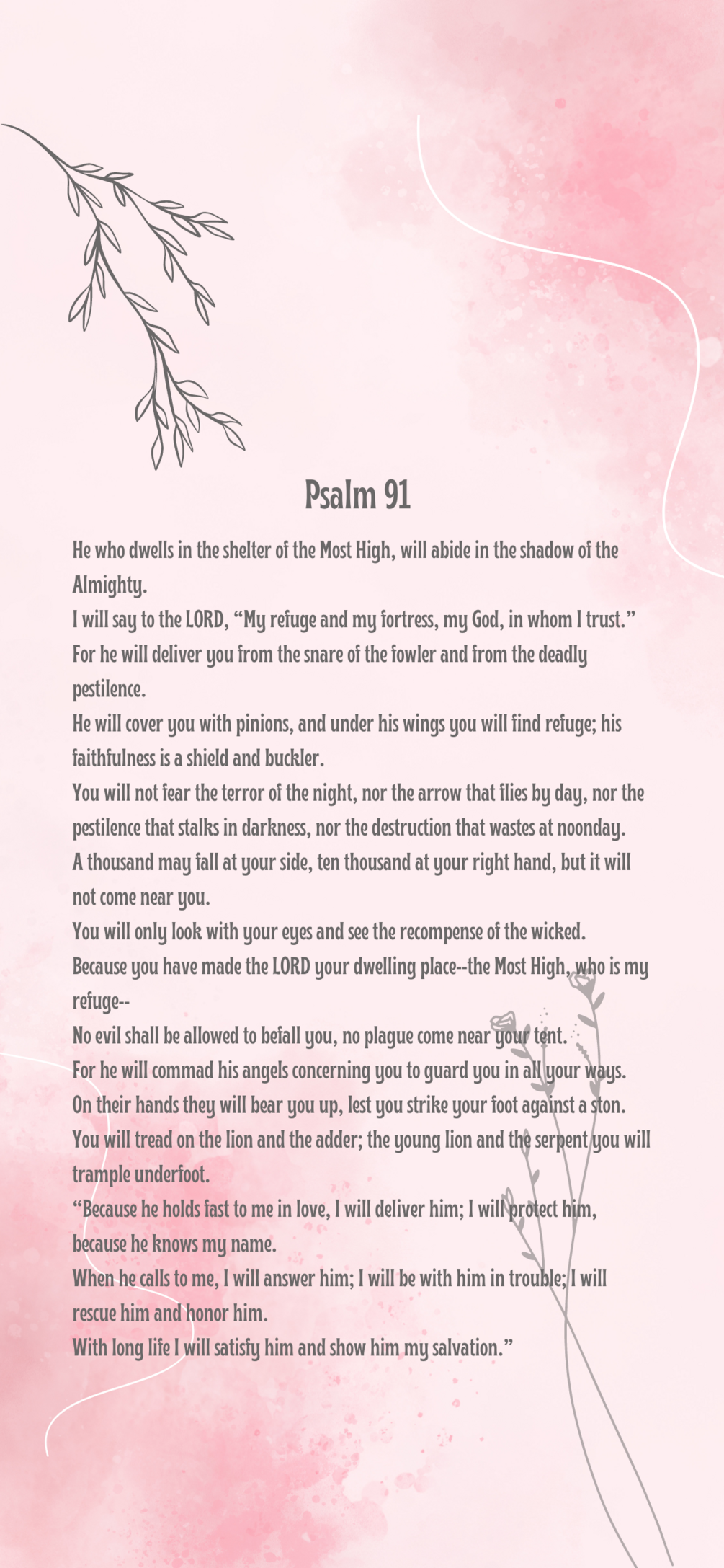 Psalm 91 Verse Memorization Wallpaper