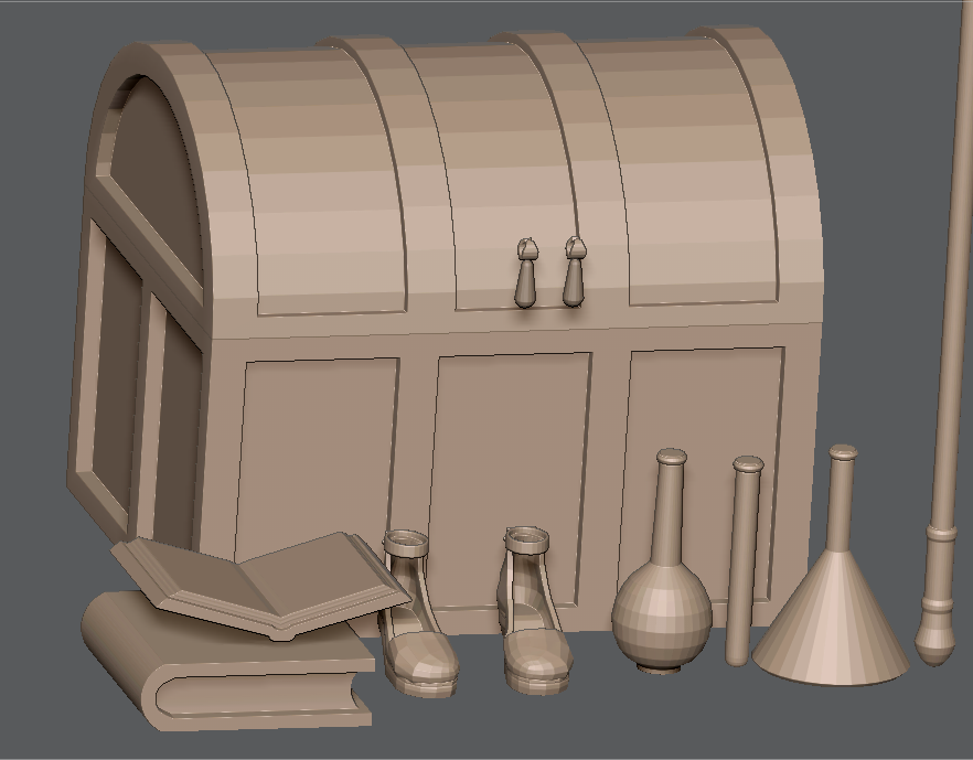 Stylized Magic Basic Prop Set – Anime Figure Asset (OBJ)