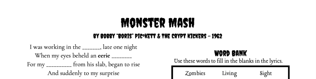Halloween Song Dictation