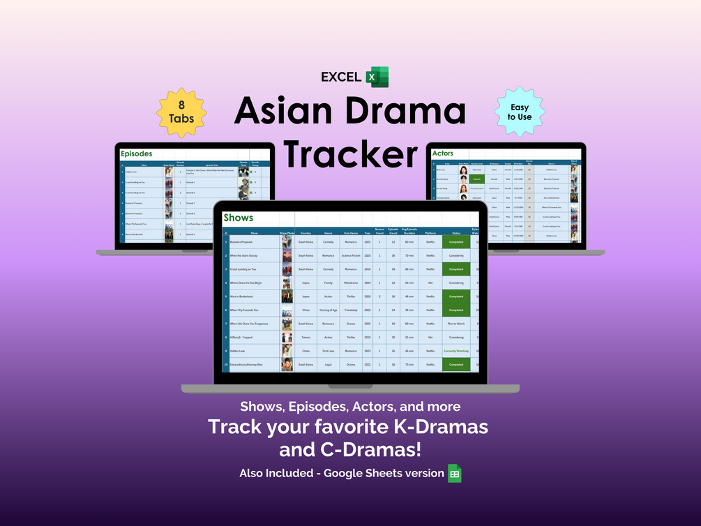 Asian Drama Tracker - Excel