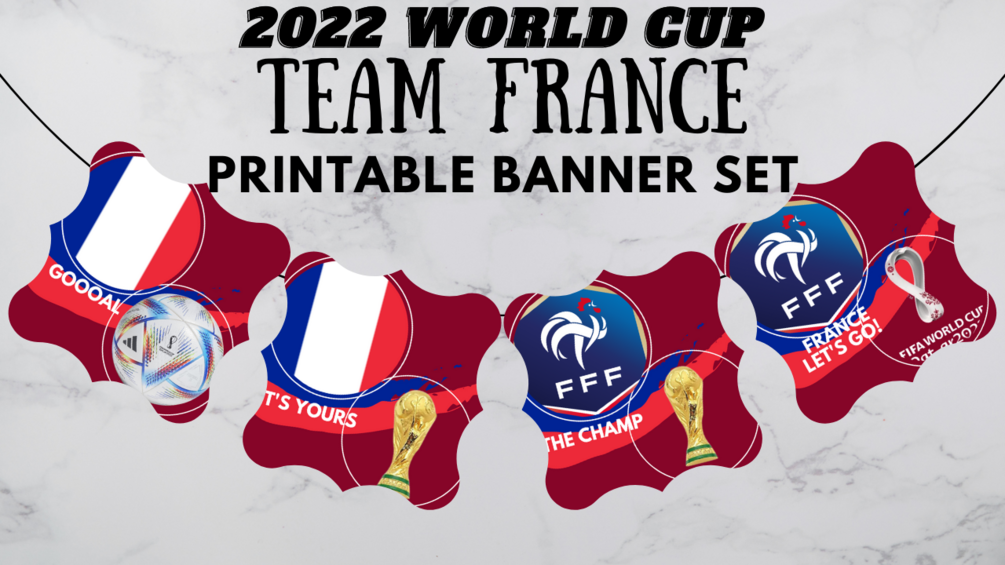 France World Cup Banner Set -- 2022 World Cup, World Cup Party Banner ...
