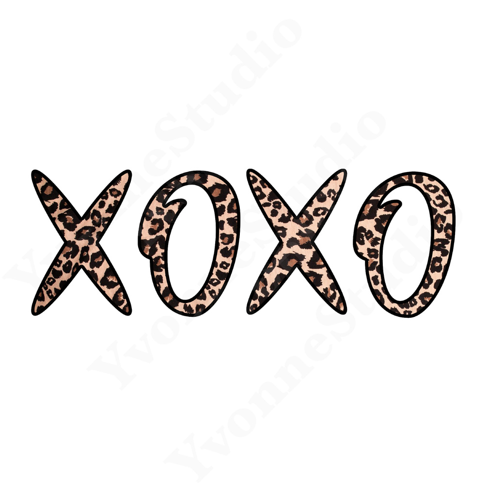 Leopard Print XOXO Design Digital Download