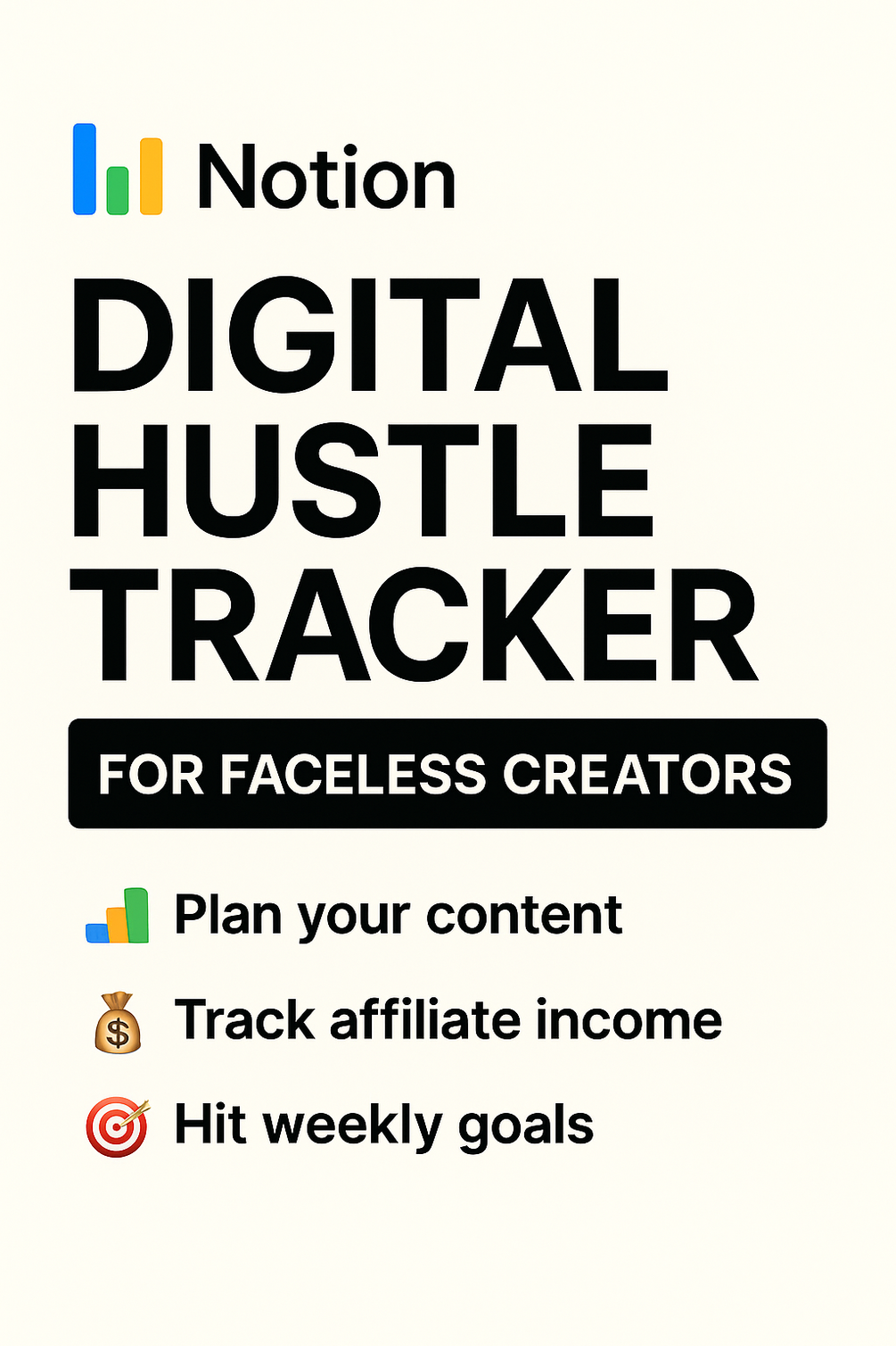 Digital Hustle Tracker – For Faceless Creators