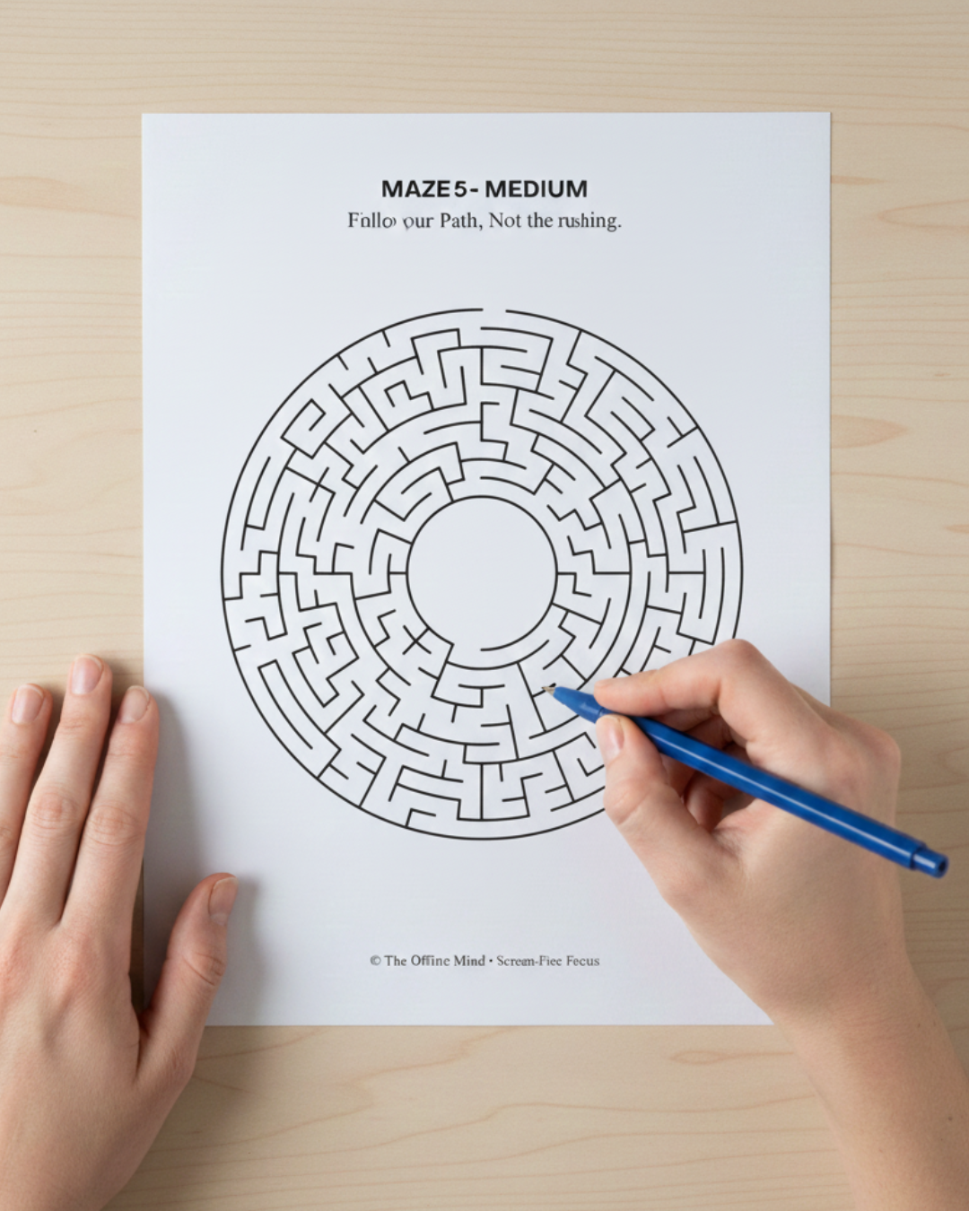 The Offline Mind – Focus Maze Book (Printable A4)