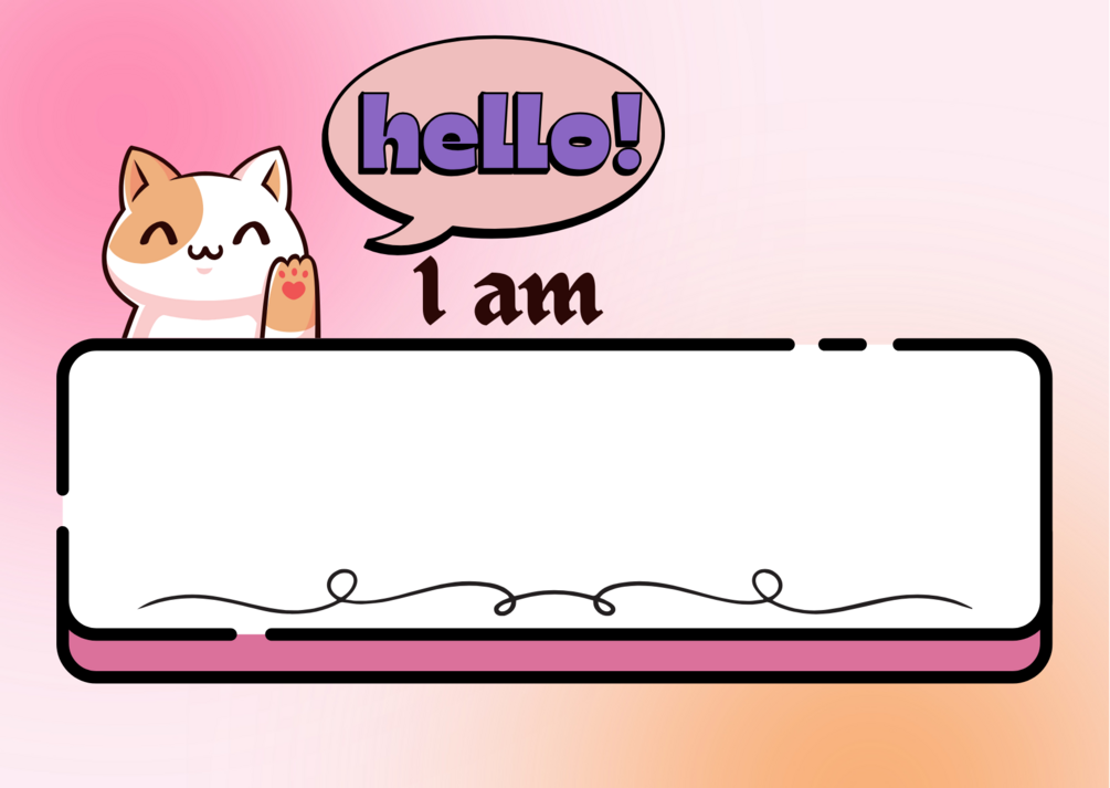 Pink Aesthetic Name Tag