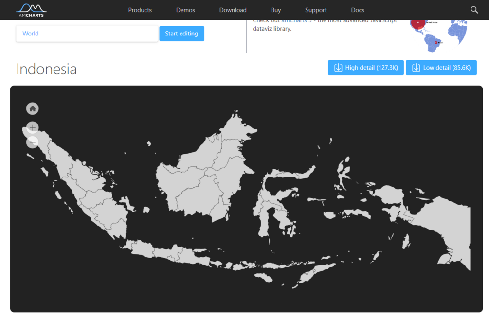 Indonesia New Map 38 Province (Format SVG High AmCharts) + Demo