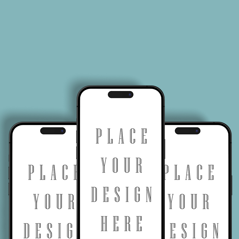 iPhone 16 Mockup – Triple Overlapping Screens PSD Template