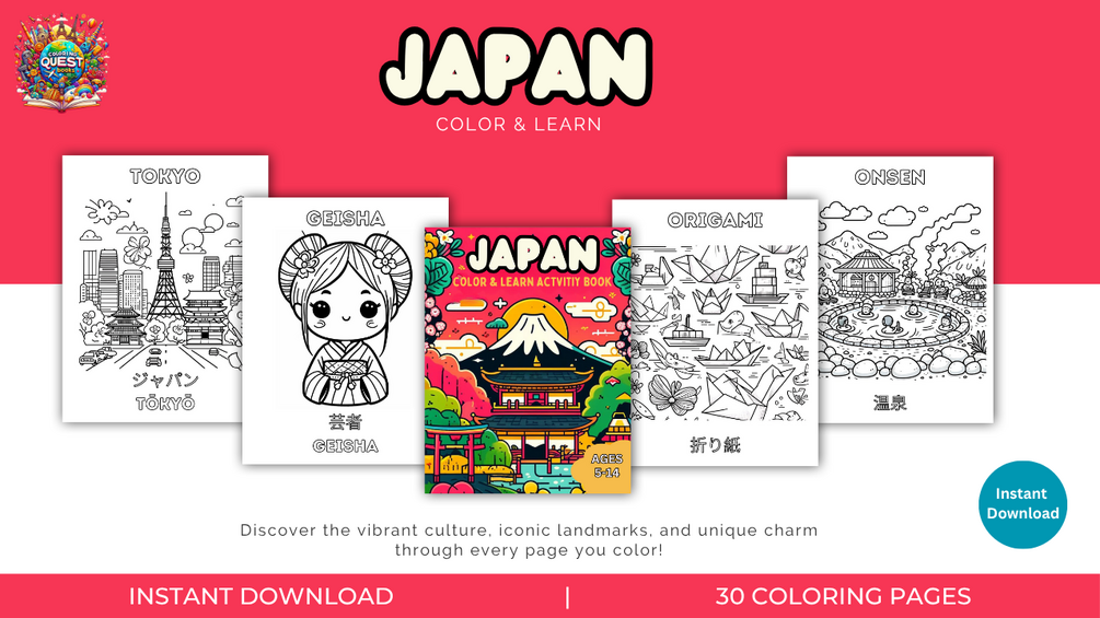 Japan: Color & Learn Activity Book
