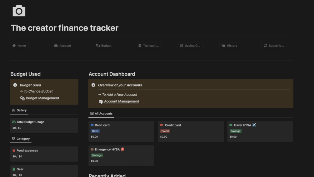 The creator finance tracker