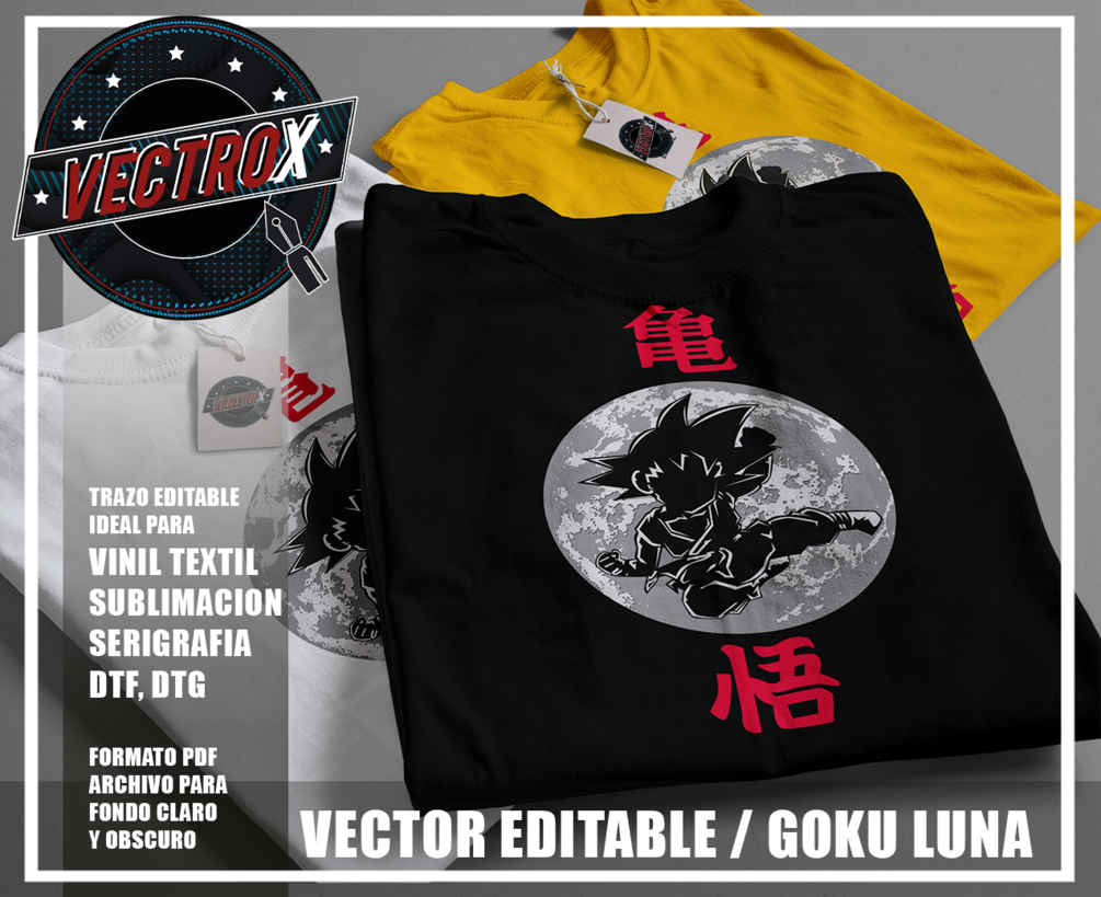Vector Editable - Goku Luna