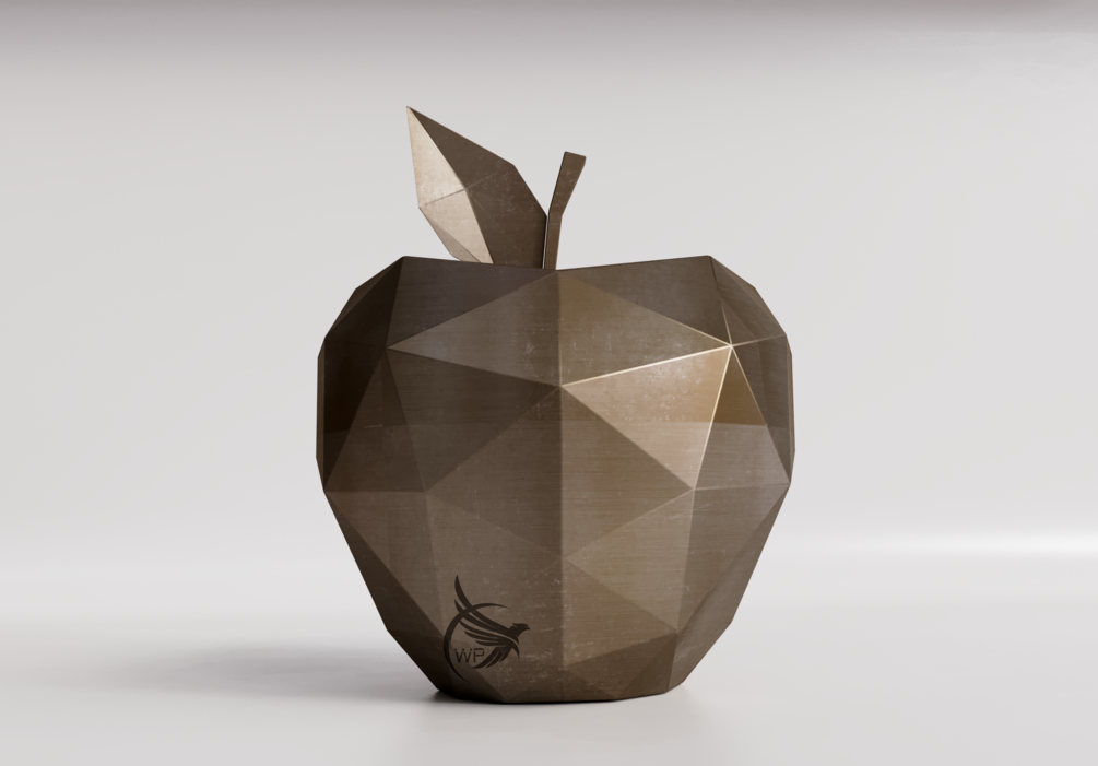 Steel Fruit in metal.Pattern Fruit sculptures Red. PDF DXF 3D sculpture