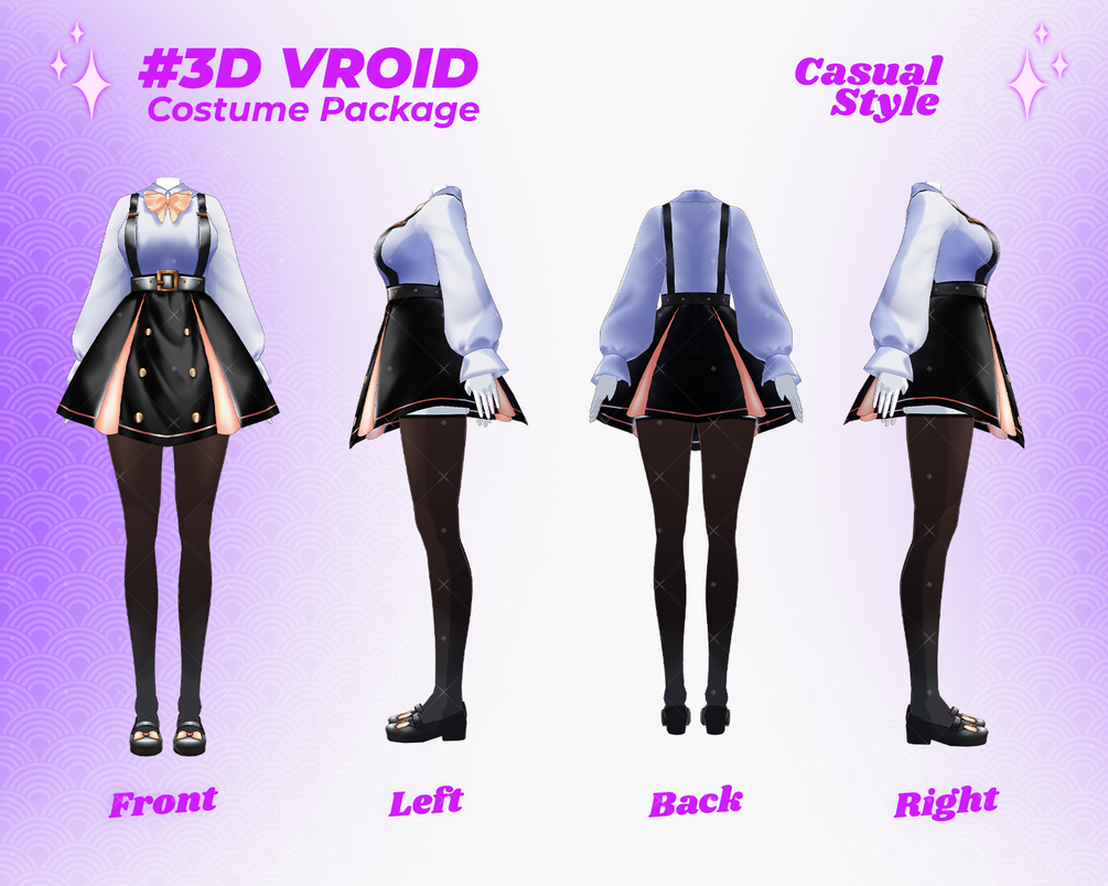 VRoid Clothing Pack | Streaming Unique and Trendy 3D Outfits Dress ...