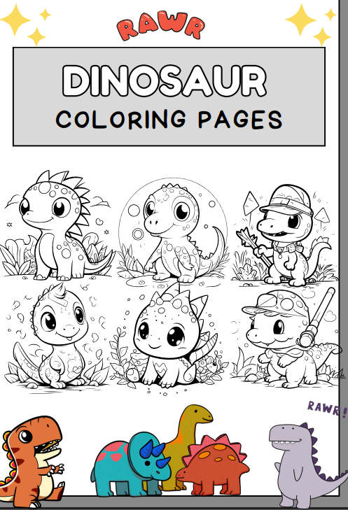 Dinosaur Colouring Activity Sheet