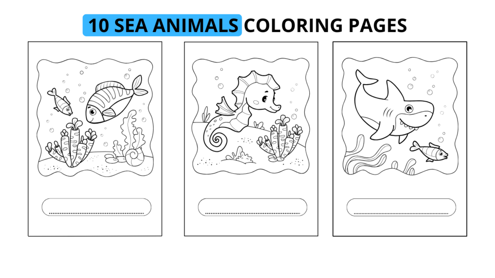 10 baby Animals Coloring Pages for Kids