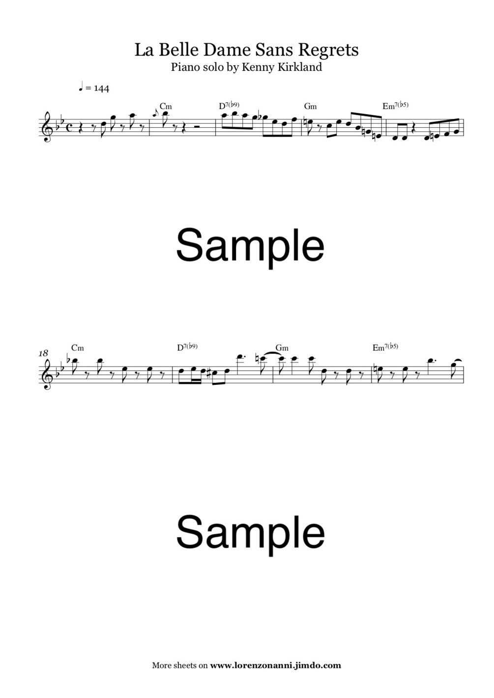 La belle dame sans regrets - Kenny Kirkland's Solo