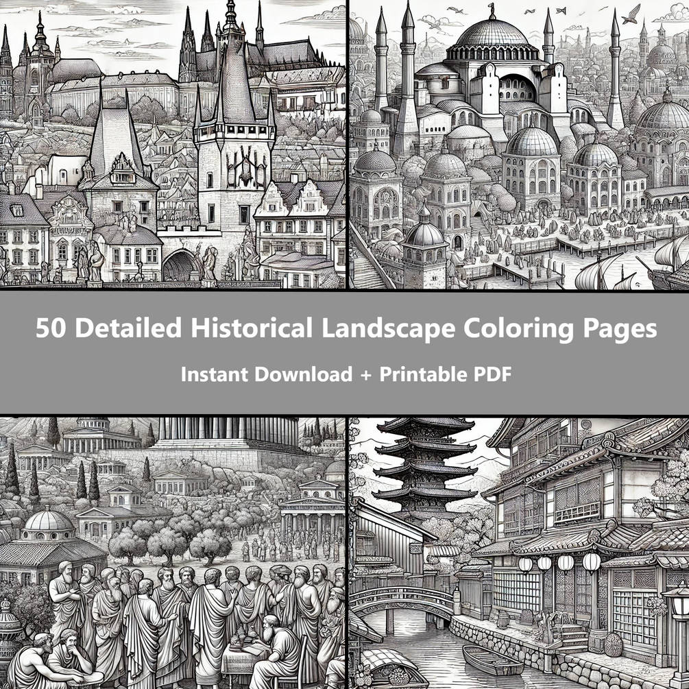 50 Historical Landscape Coloring Pages | Printable Adult Coloring Pages ...