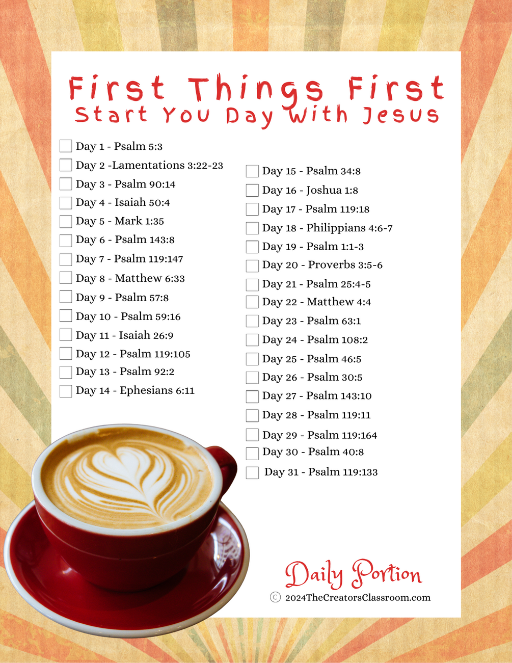 Bible Study - First Things First - Start Your Day With Jesus