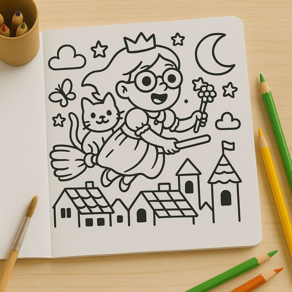 Bold and Easy PRINCESS Coloring Book | Kawaii Fairy Tale Fun for Girls