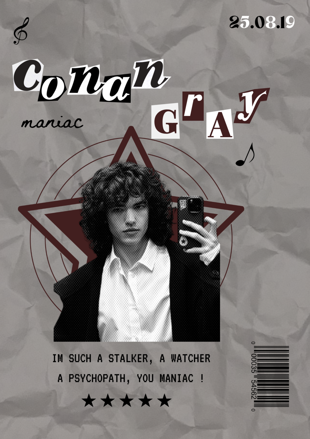 Conan Gray “Maniac” Fanmade Retro Aesthetic Poster — Digital Download
