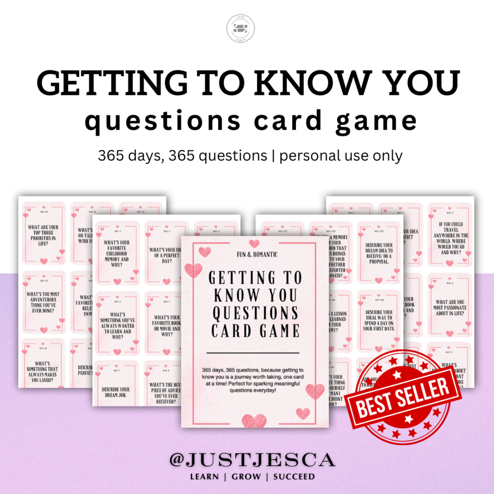 Getting To Know You Questions Card Game