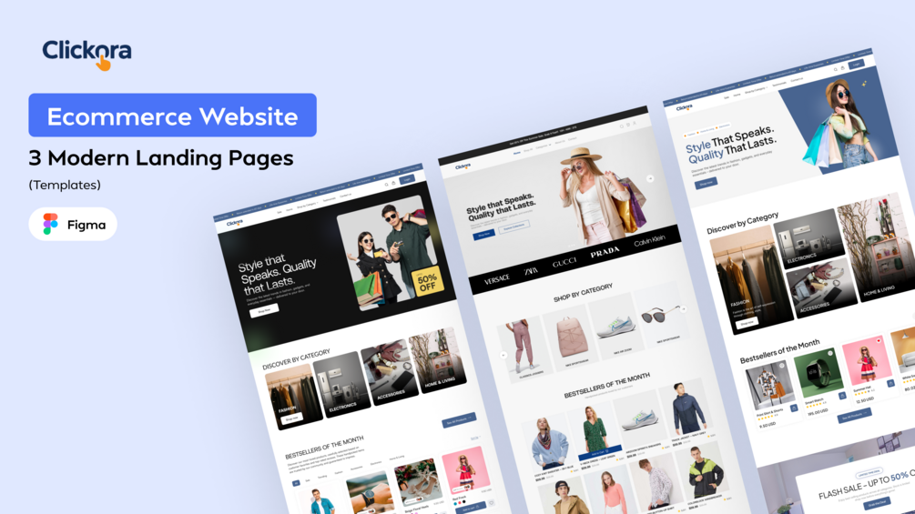 Modern eCommerce UI Kit – 3 Landing Pages