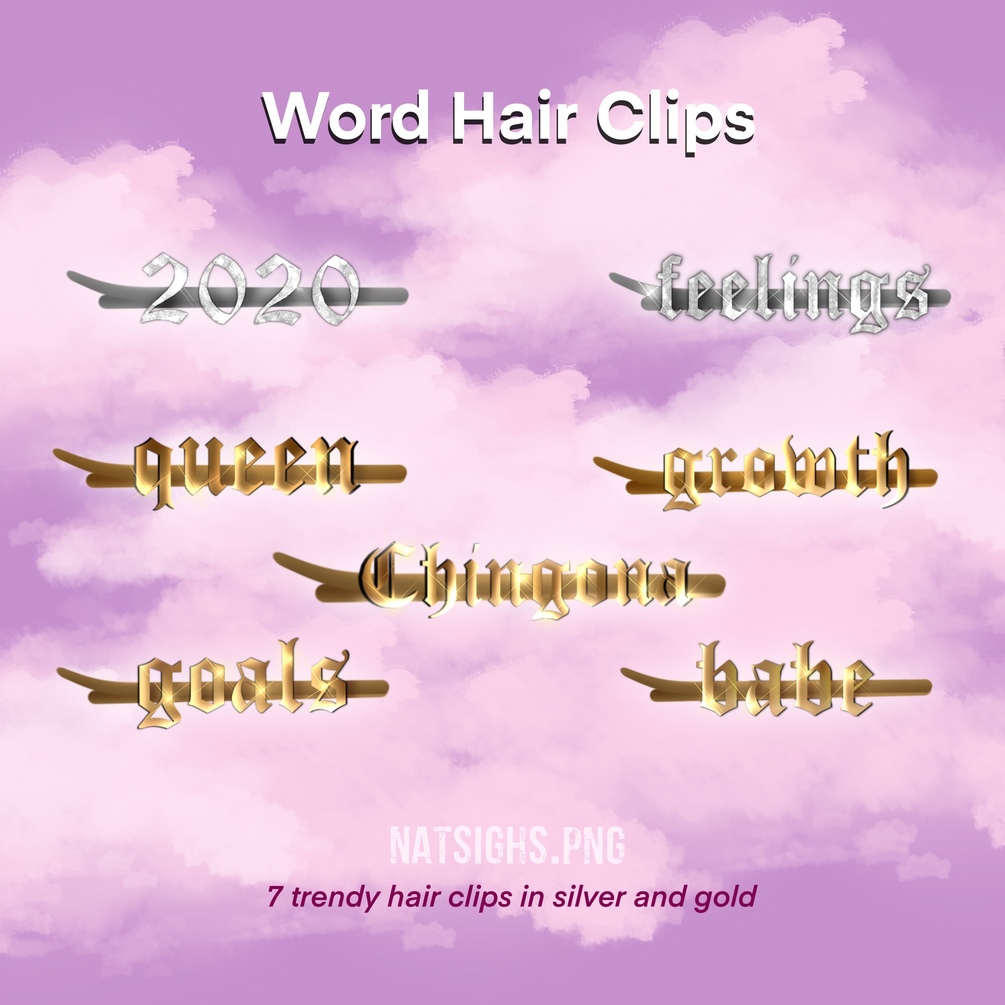 Word Hair Clips☁️