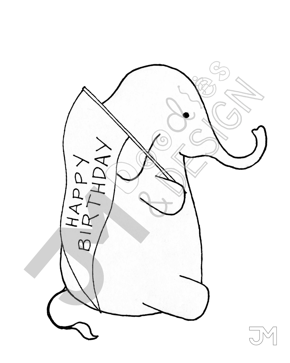 Printable Elephant Greeting Cards