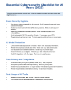 Essential Cybersecurity Checklist for AI Users (2025)