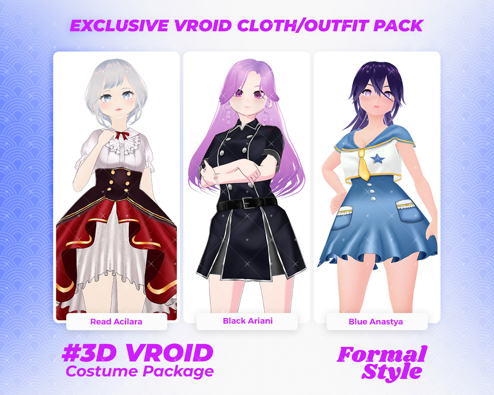 VRoid Clothing Pack, 3d, Clothes, Vroid, Sexy Clothes, Costume - Chic ...