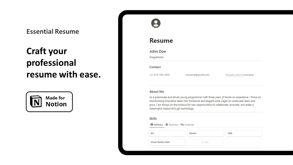 Notion Resume Template