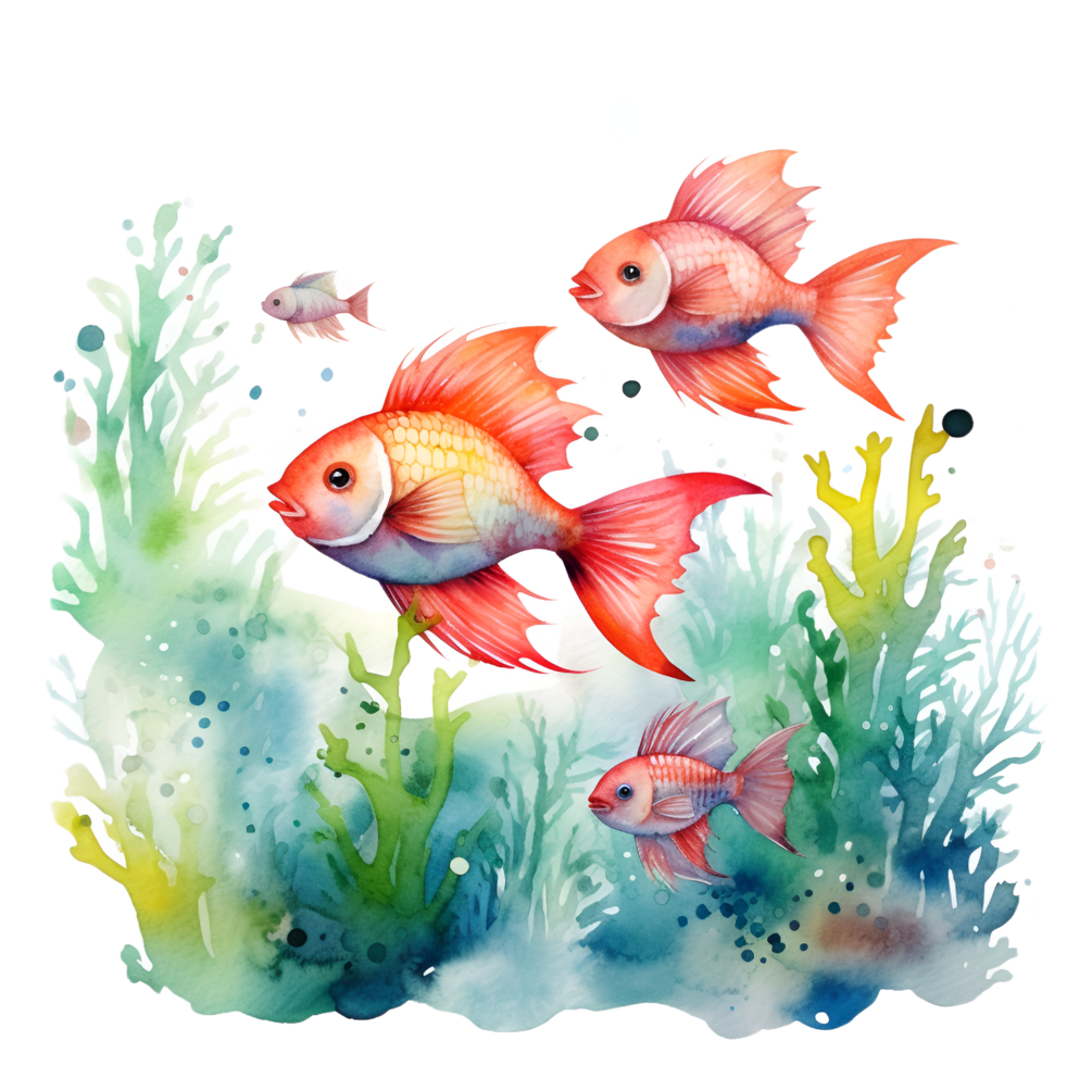Fish Underwater Watercolor Clipart