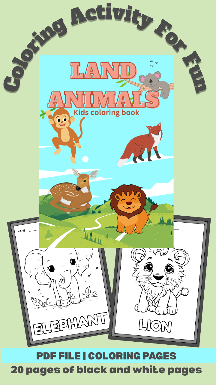WinCreate: Land Animals,Coloring Pages