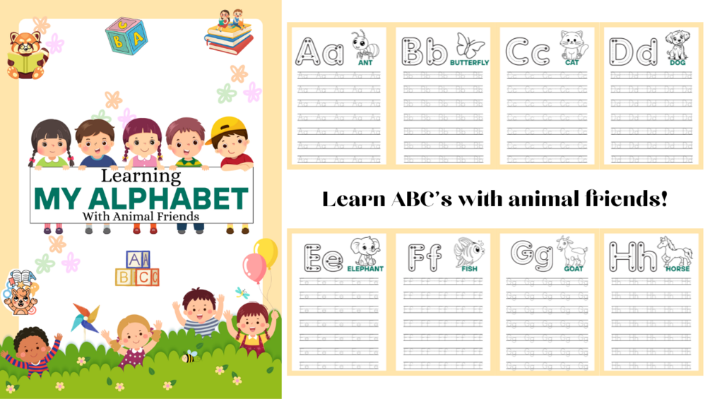 Learning My Alphabet with Animal Friends | A Tracing and Coloring Book ...