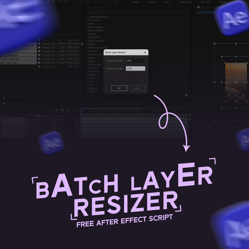 Batch Layer Resizer Script for After Effects