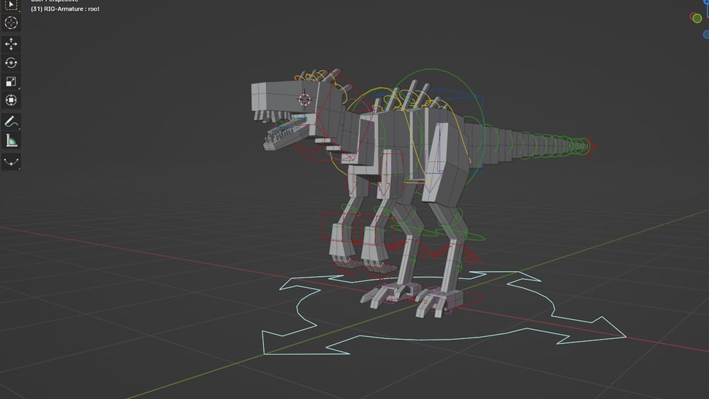 Raptor Low Poly Free Rig