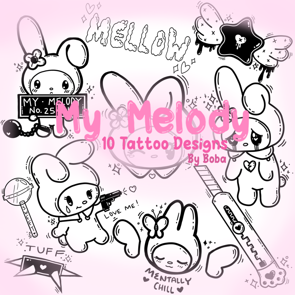 My Melody Inspired Tattoos/Decals ₊‧ ୨୧