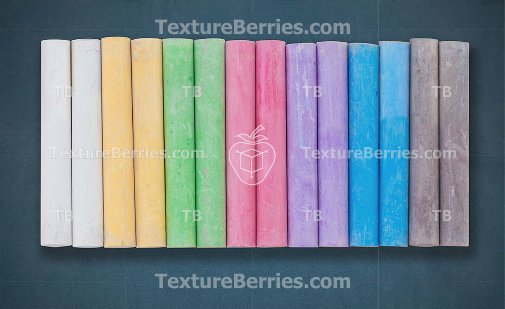 Colored chalk on chalkboard