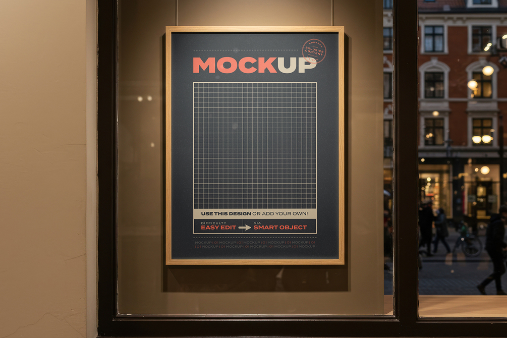Poster Mockups on Shop Window