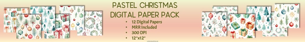 Pastel Christmas Digital Paper Pack