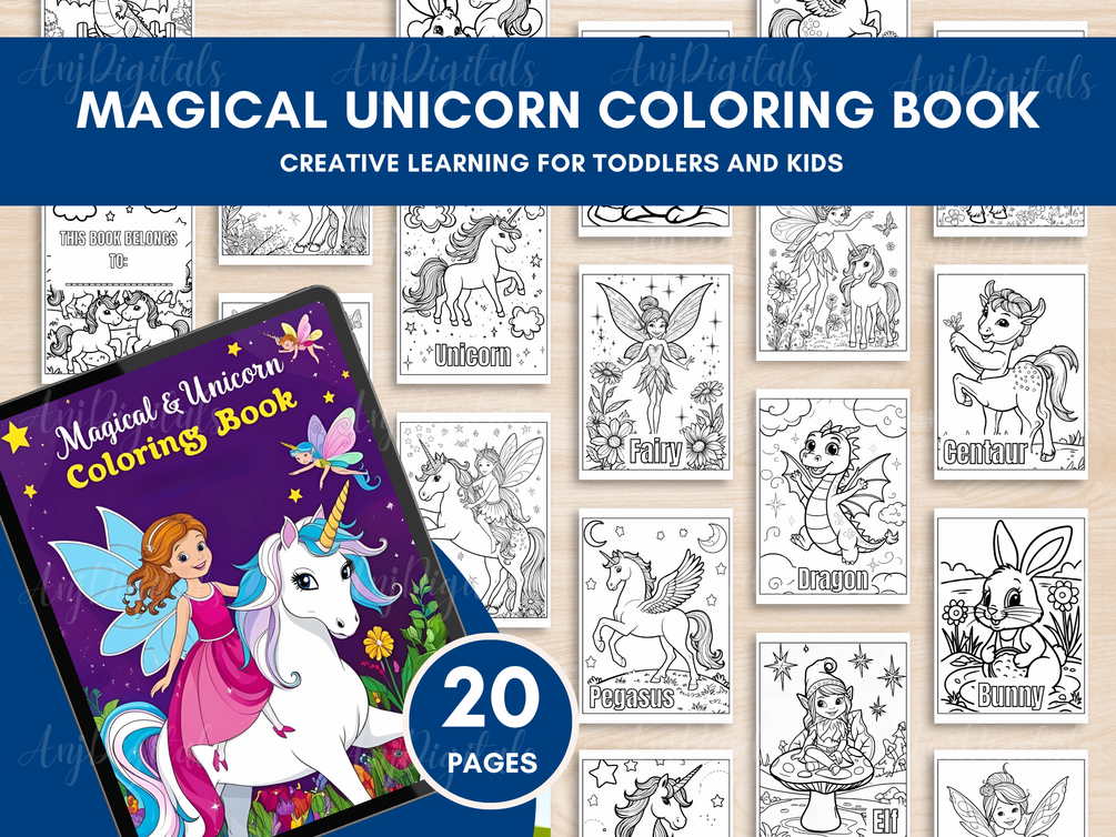 Magical Unicorn Coloring Book, Preschool Lent Activity Busybook ...