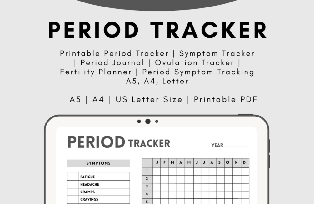 Printable Period Tracker | Symptom Tracker | Period Journal | Ovulation ...