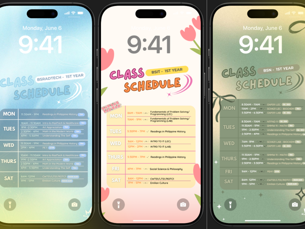 Editable School Schedule Lockscreen