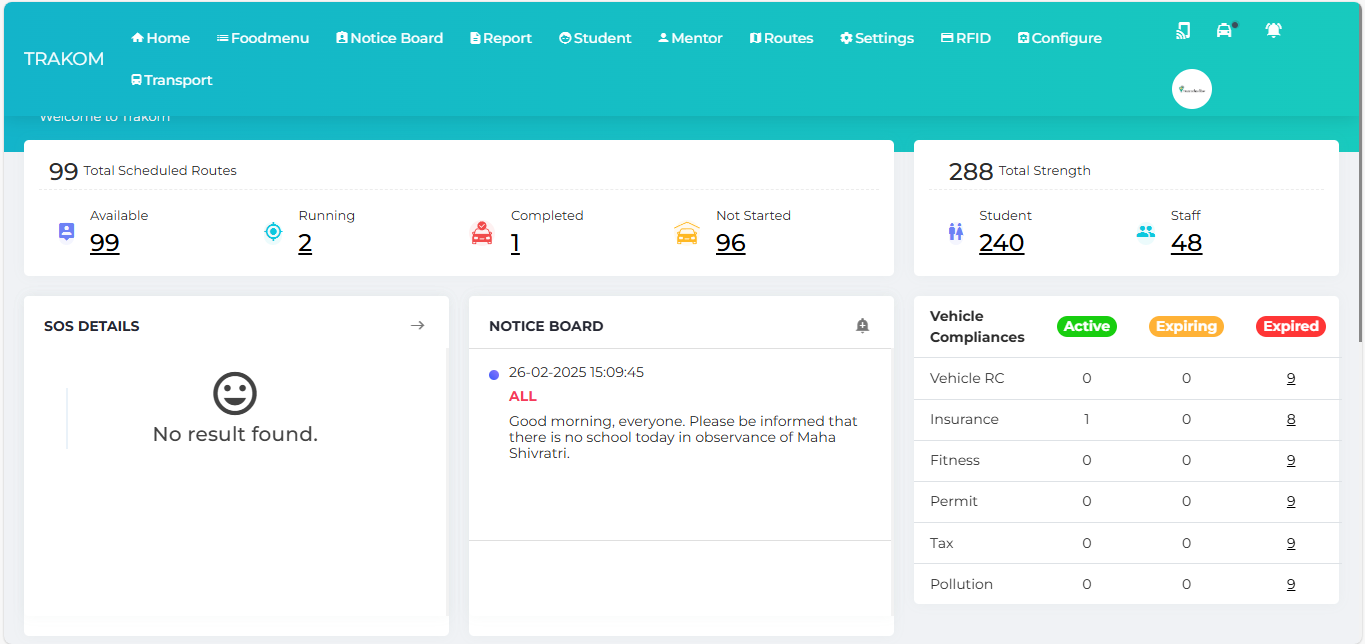 Trakom- School Bus Tracking System
